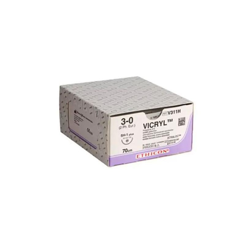 Ethicon vicryl absorbable suture - 3/0 needle 22 mm - pack 36 pcs.